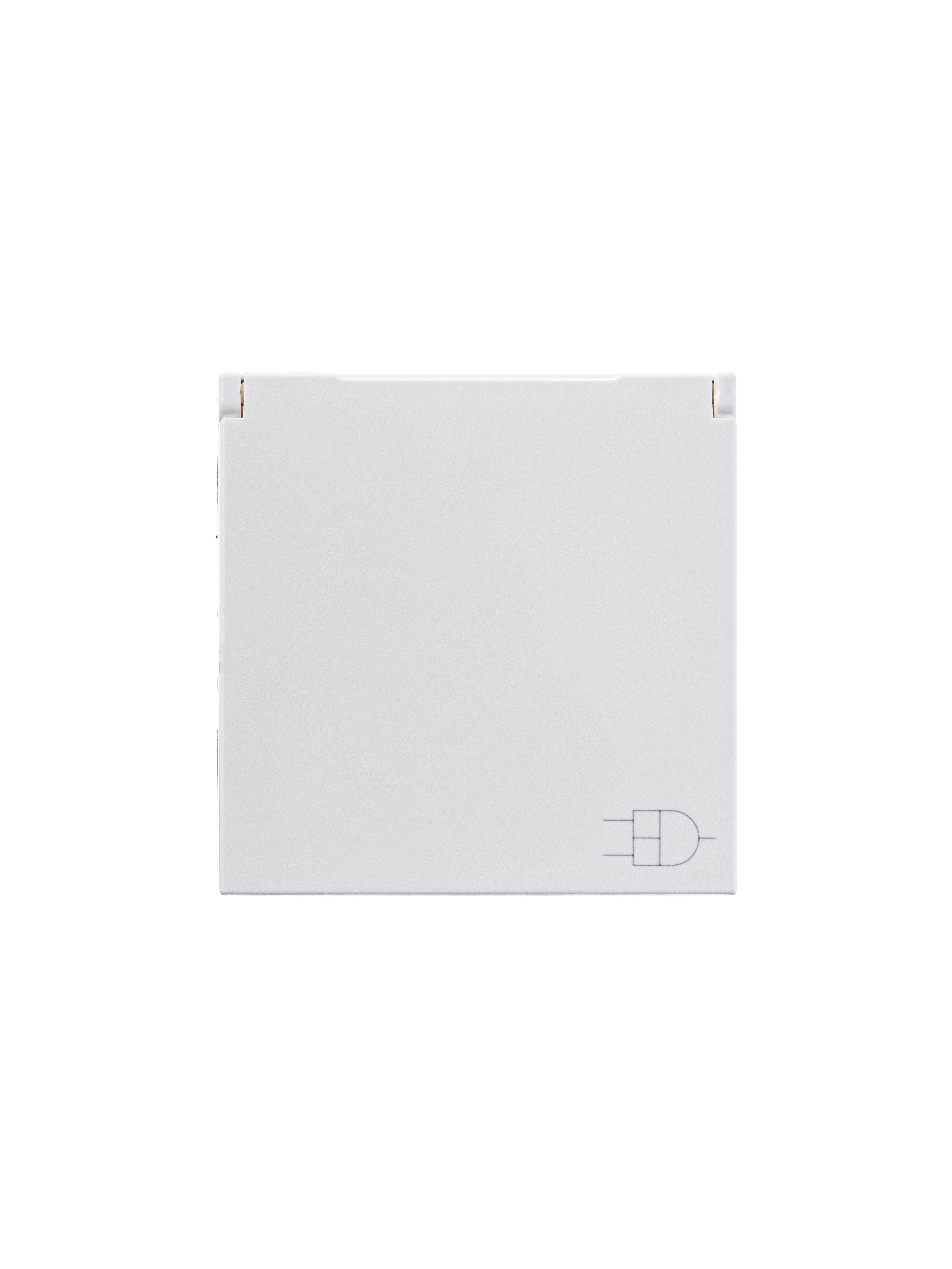 Купить розетка schuko 2-модульная с защитными шторками с крышкой n2288.1 bl (альпийский белый ...